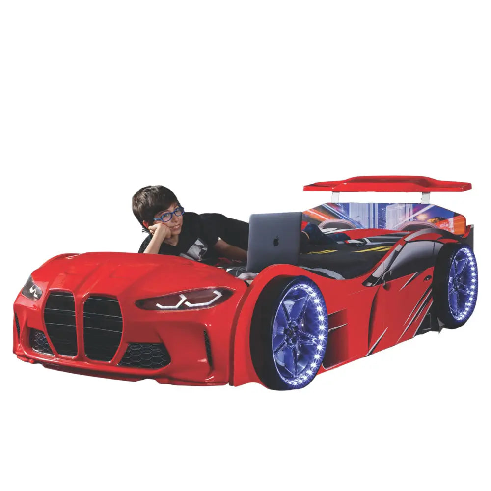 GTX Race Car Bed with LED, Sound Effects - Toddler Car Bed