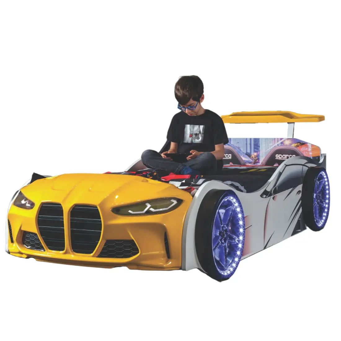 GTX Race Car Bed with LED, Sound Effects - Toddler Car Bed