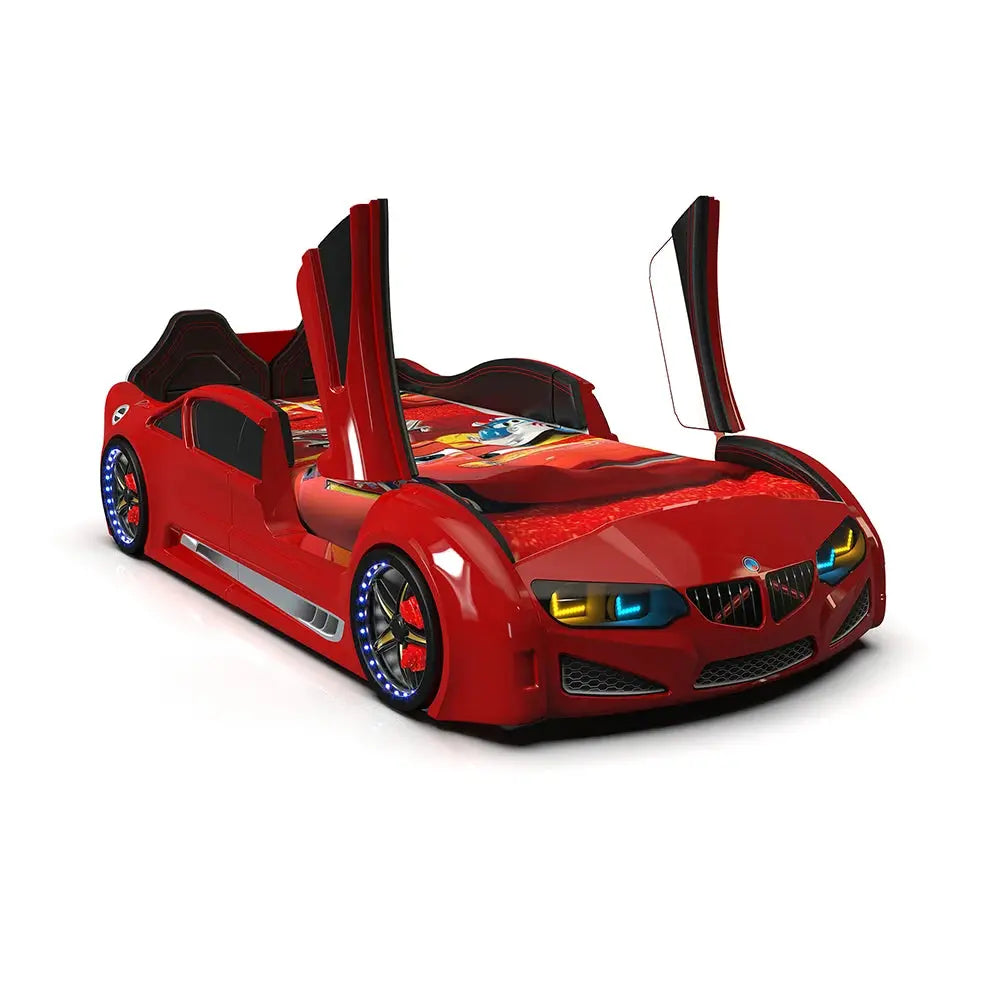 MZ Super Race Car Bed for Kids w/LEDs & Sound Effects