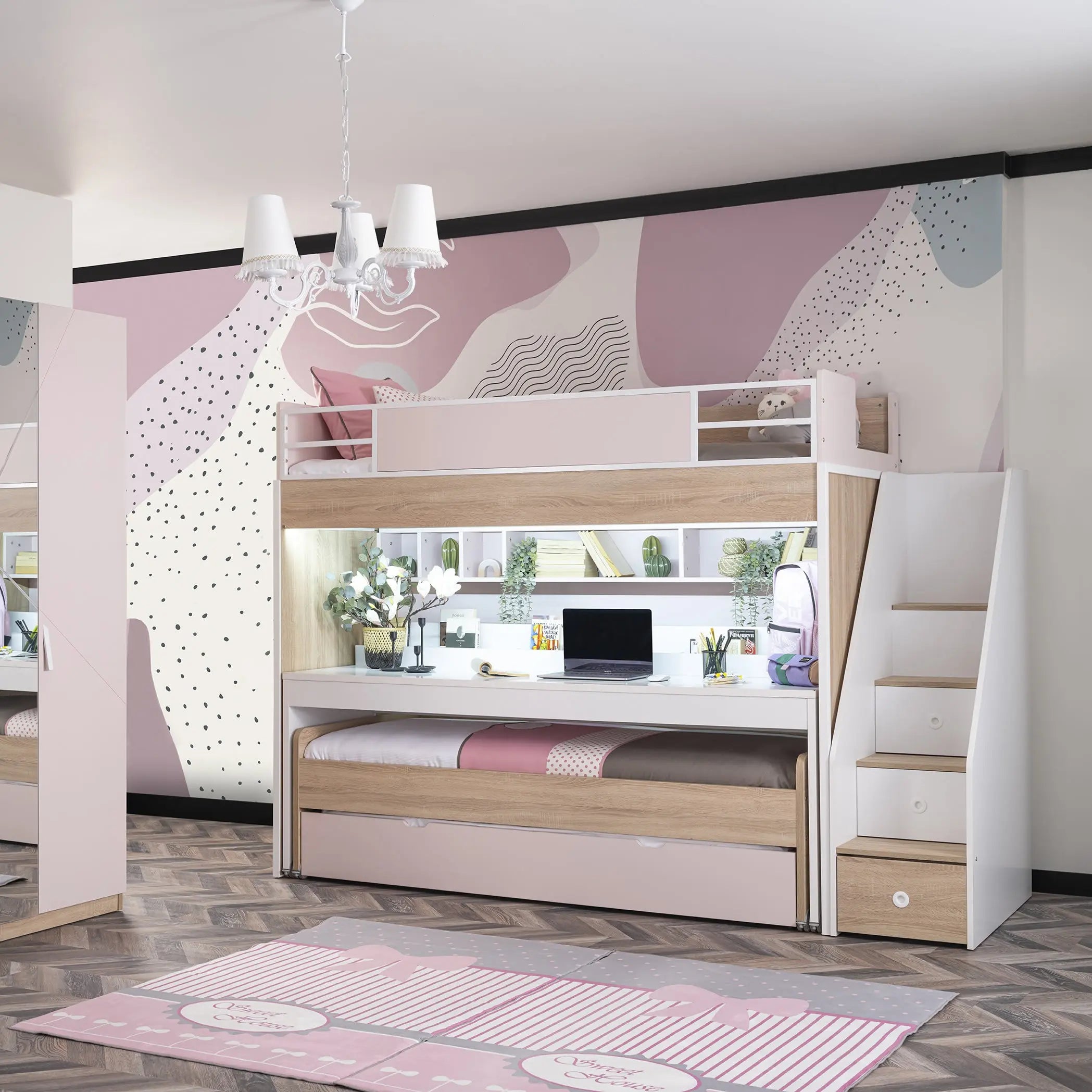 Bunk Beds for Girls - Bunk Bed with Desk - Cakidsroom